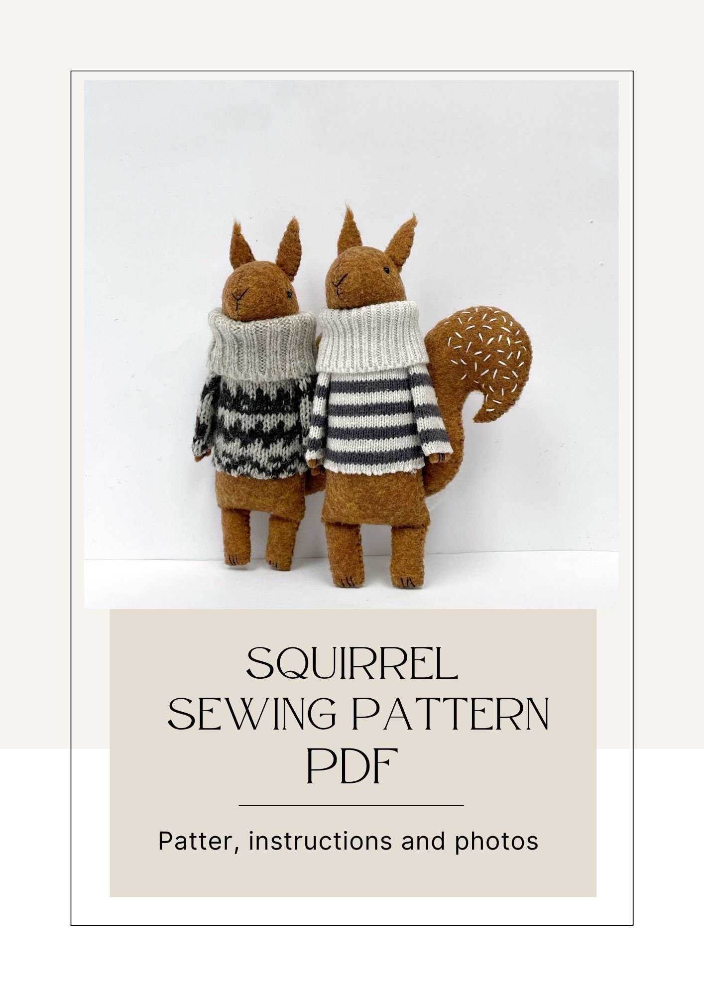 Squirrel Sewing PATTERN PDF Stuffed Toys Tutorial Animals - Etsy Australia