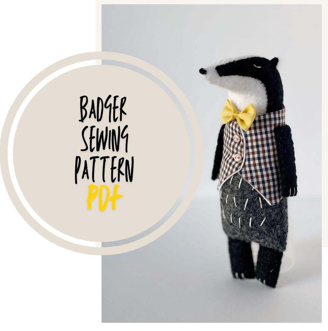 Badger Sewing PATTERN PDF, Stuffed Toys Tutorial, Animals Soft Toy - Etsy