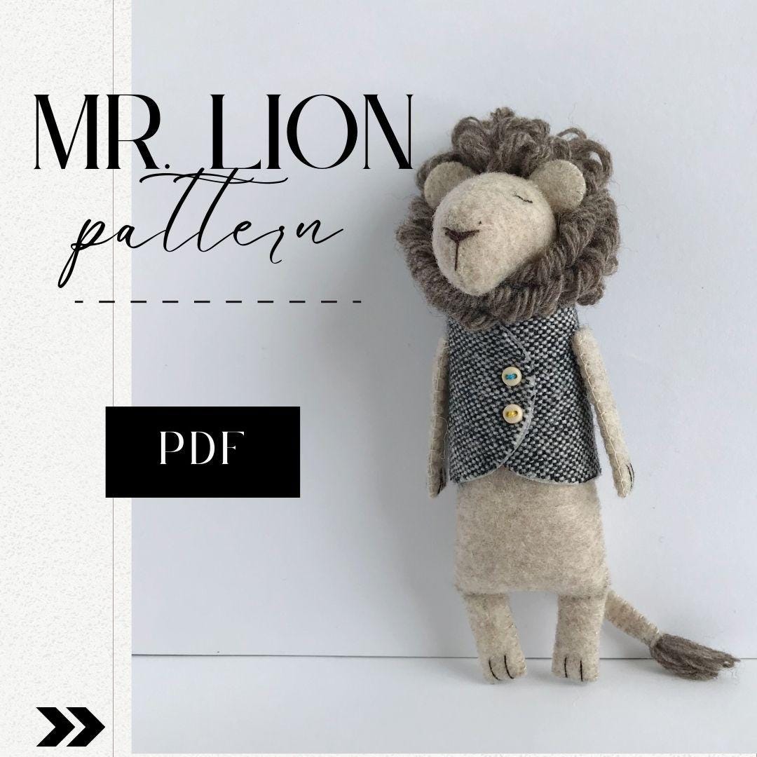 Lion Sewing PATTERN PDF, Stuffed Toys Tutorial, Animals Soft Toy - Etsy