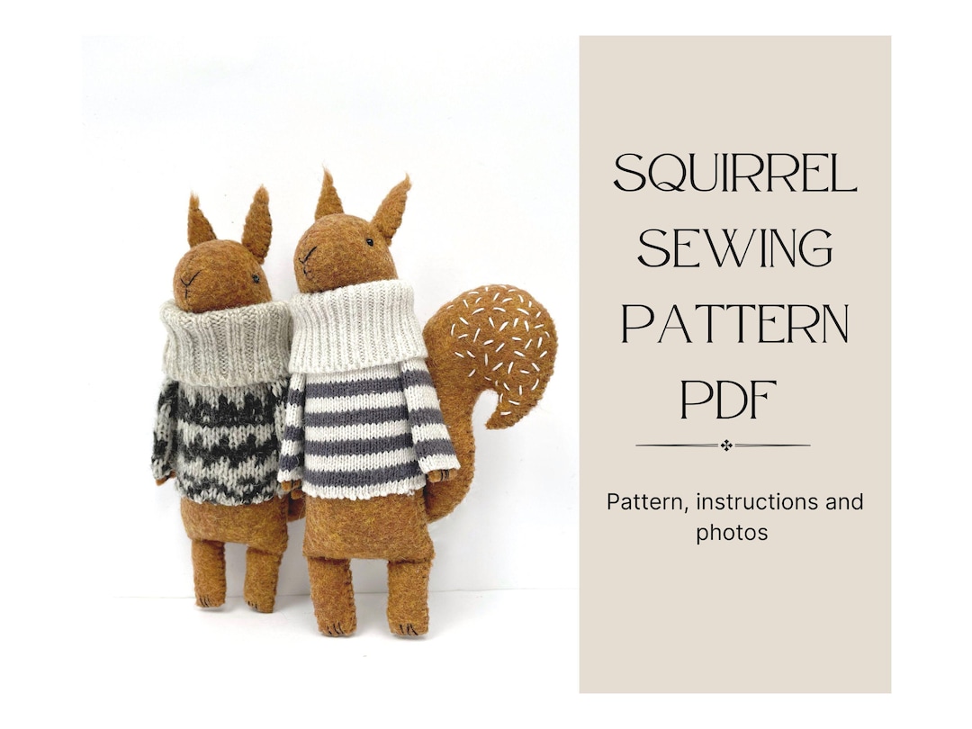 Squirrel Sewing PATTERN PDF, Stuffed Toys Tutorial, Animals Soft Toy - Etsy