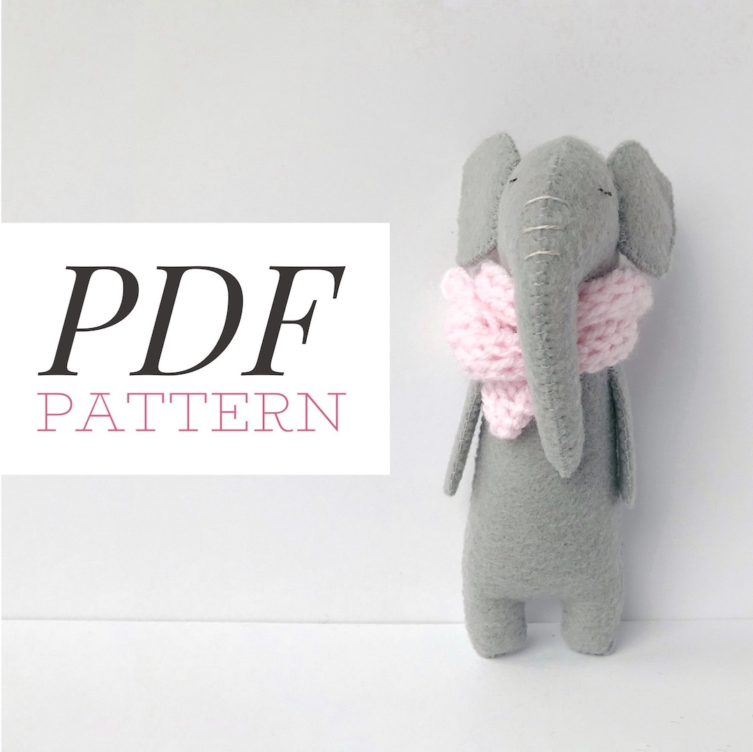 Elephant Sewing PATTERN PDF, Stuffed Animal Tutorial, Stuffed Elephant ...