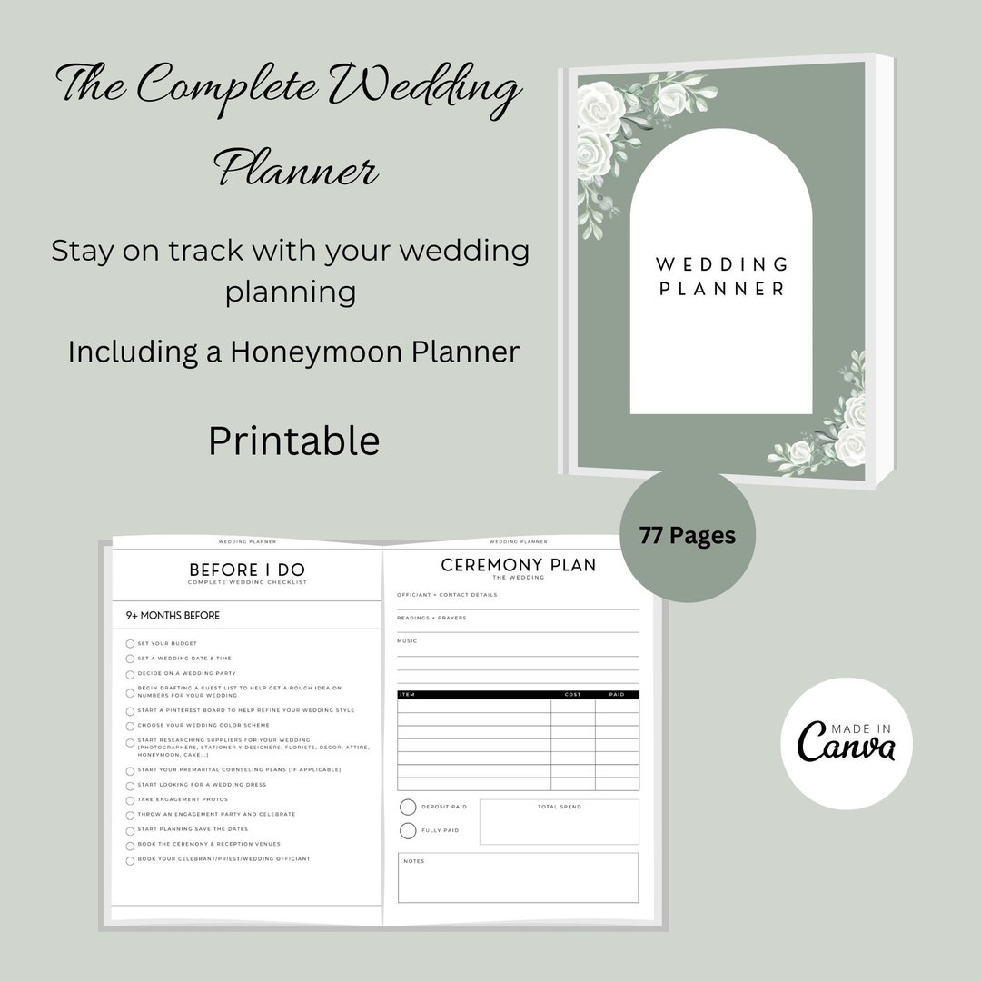 The Complete Wedding Planner PRINTABLE INSTANT DOWNLOAD J011 - Etsy
