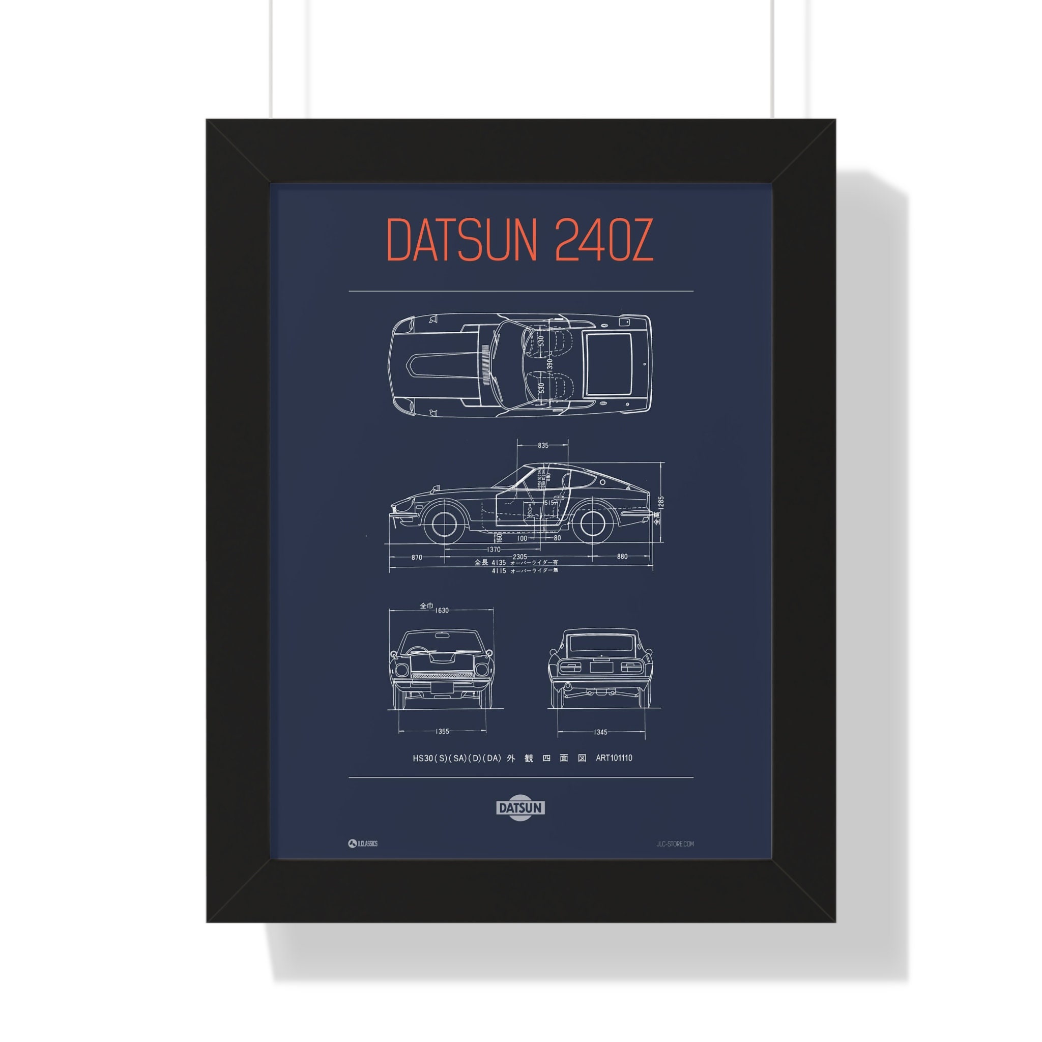 Datsun 240Z Blueprint Framed Vertical Poster - Etsy