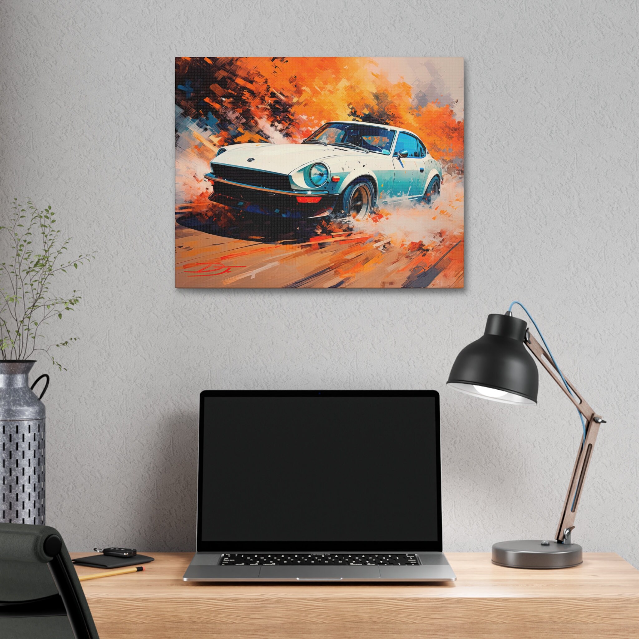 Datsun 240Z Art Painting, Man Cave Deco, Polyester Canvas - Etsy