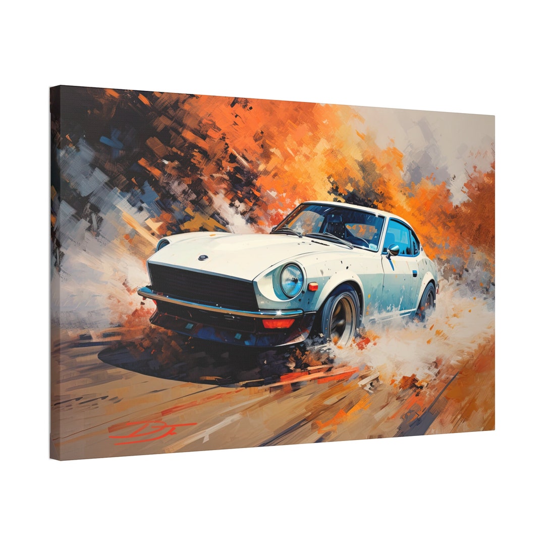 Datsun 240Z Art Painting Man Cave Deco Polyester Canvas - Etsy