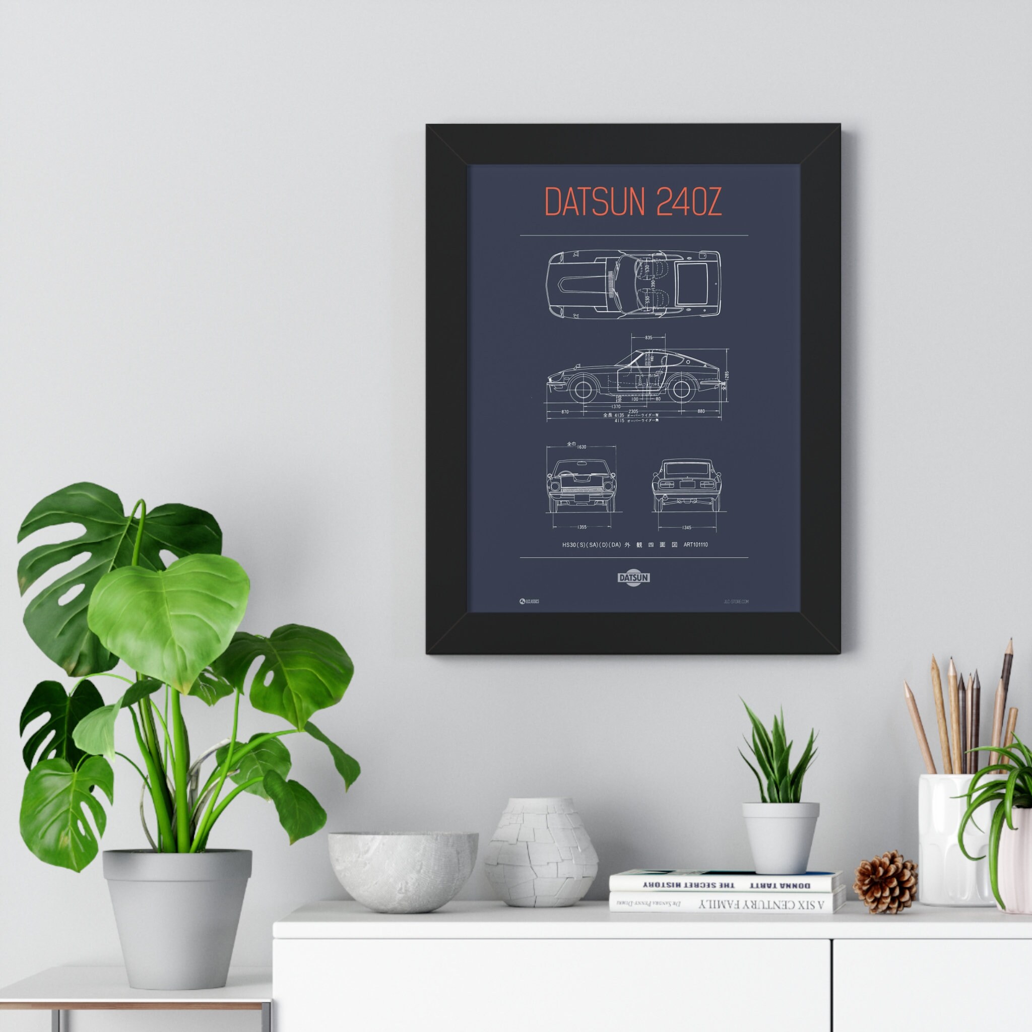 Datsun 240Z Blueprint Framed Vertical Poster - Etsy