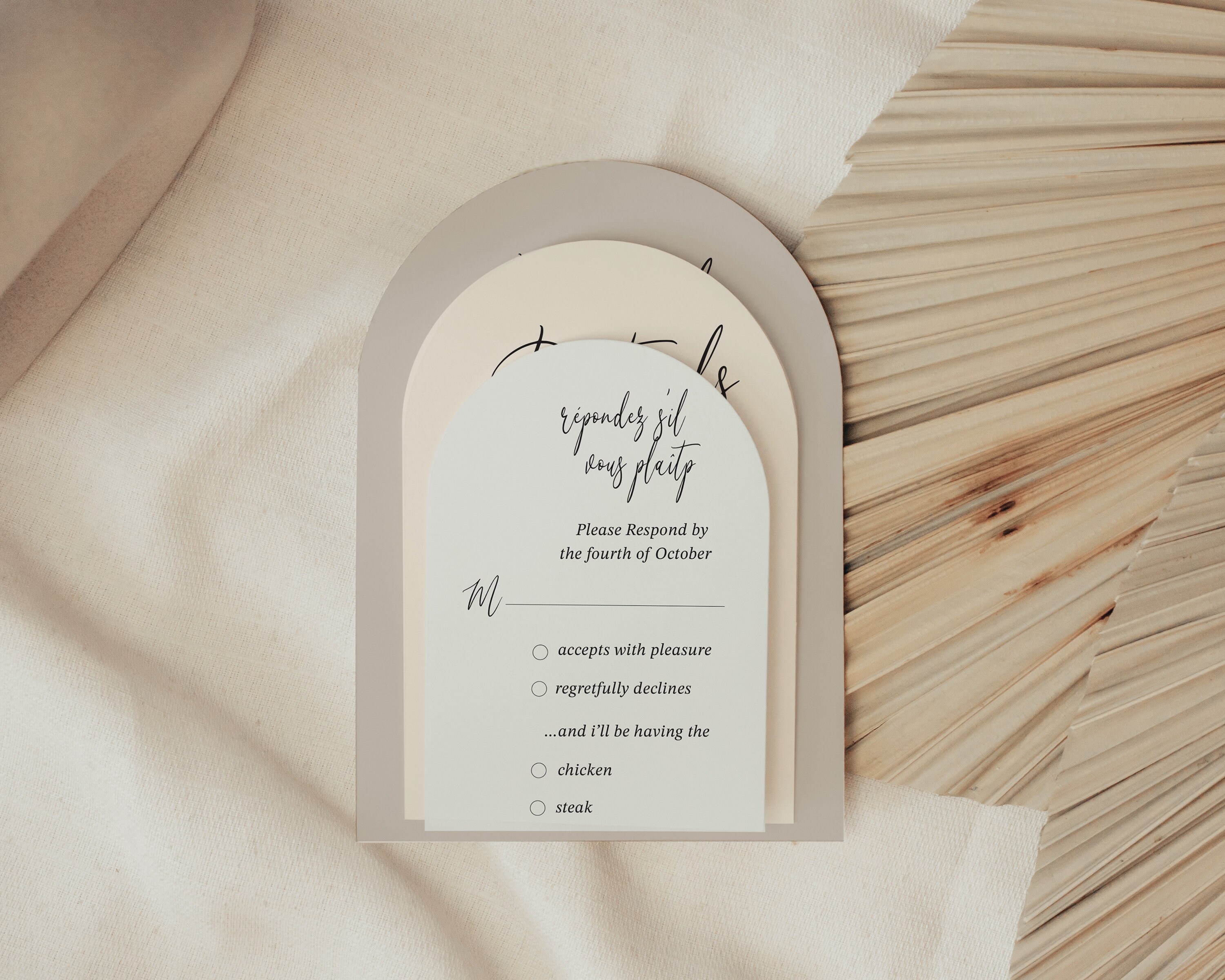 Neutral Arched Wedding Invitations - Etsy