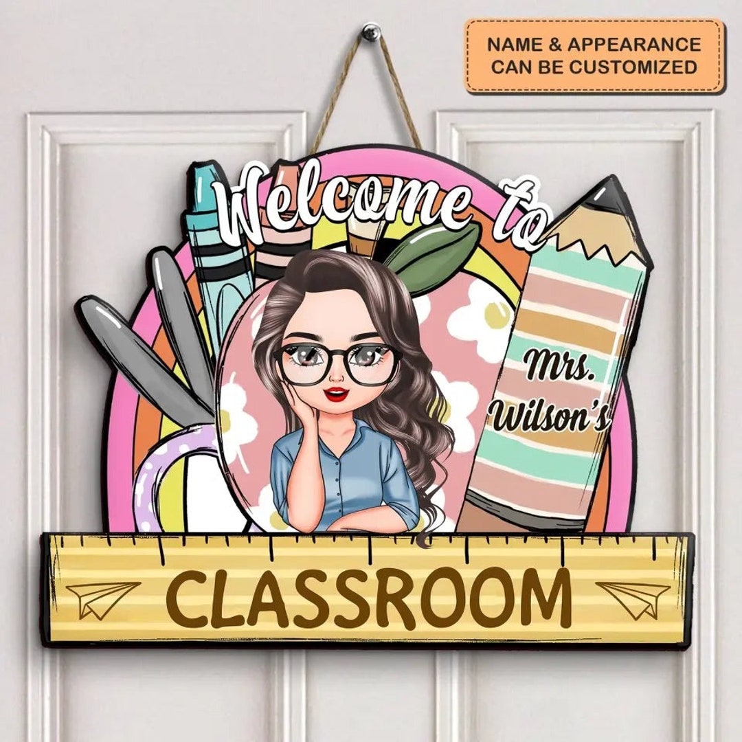 Personalized Door Sign Welcome Classroom Door Sign Teacher - Etsy
