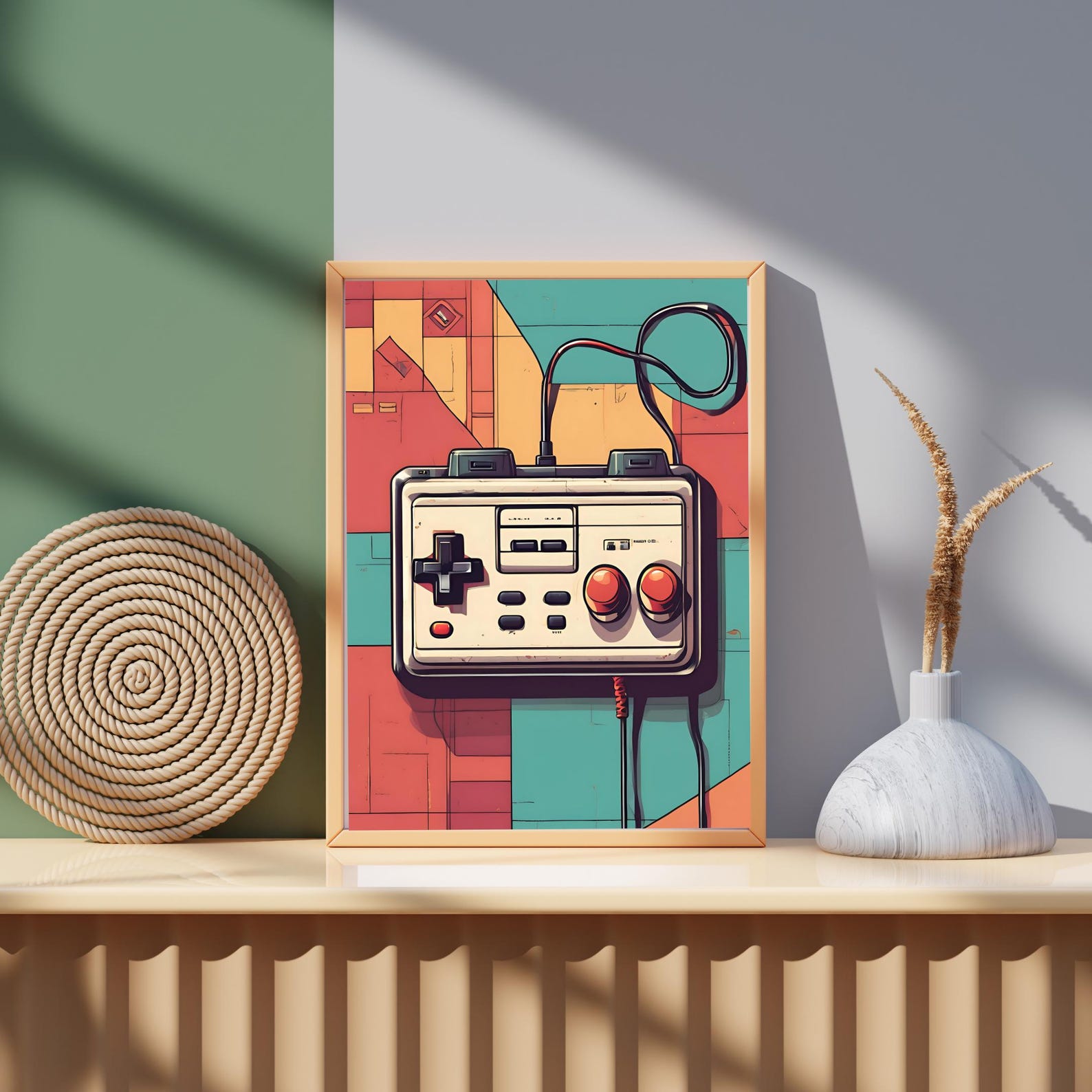 Retro Gaming Controller Poster – Vintage Video Game Art as Digital ...