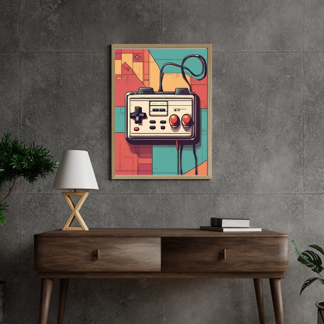 Retro Gaming Controller Poster Vintage Video Game Art as Digital ...