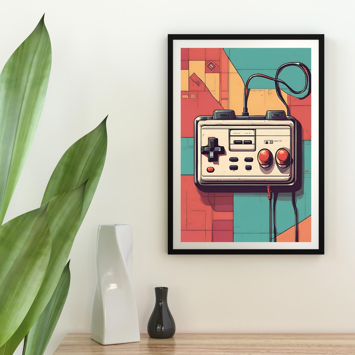 Retro Gaming Controller Poster Vintage Video Game Art as Digital ...