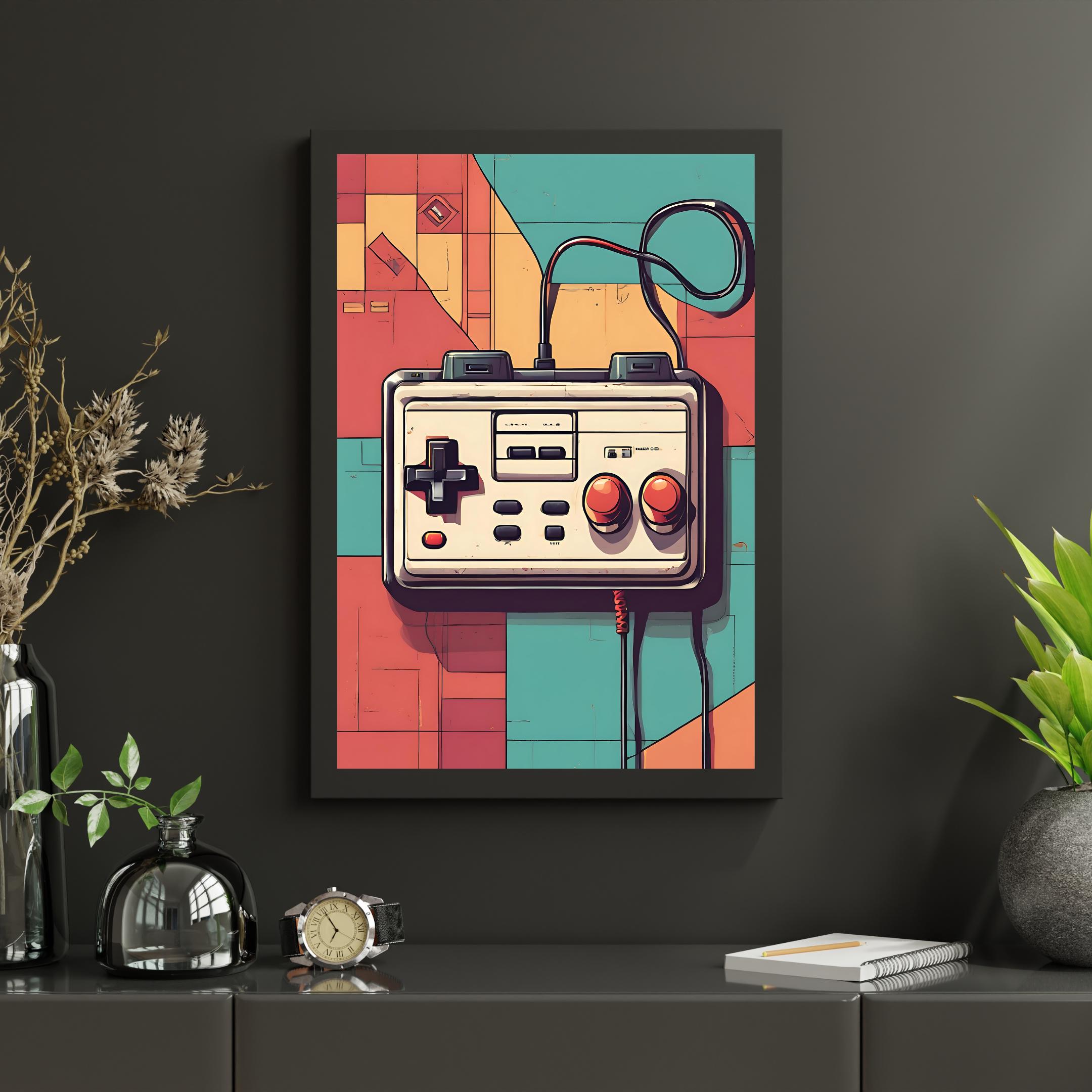 Retro Gaming Controller Poster – Vintage Video Game Art as Digital ...