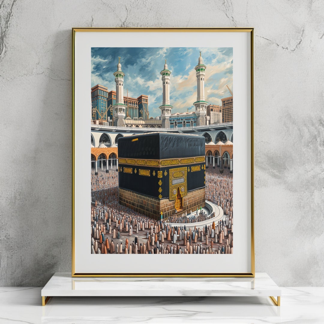 Hajj Watercolour Art: Elegant Islamic Home Decor - Perfect Gift ...