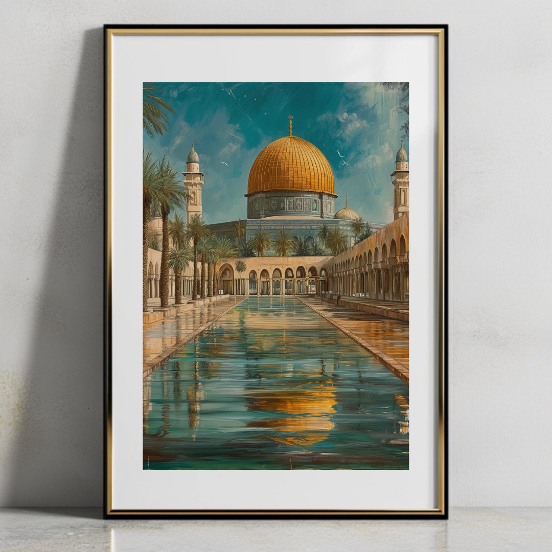 Vintage Al-aqsa Mosque Art: A Boho Twist of Old World Elegance, Islamic ...