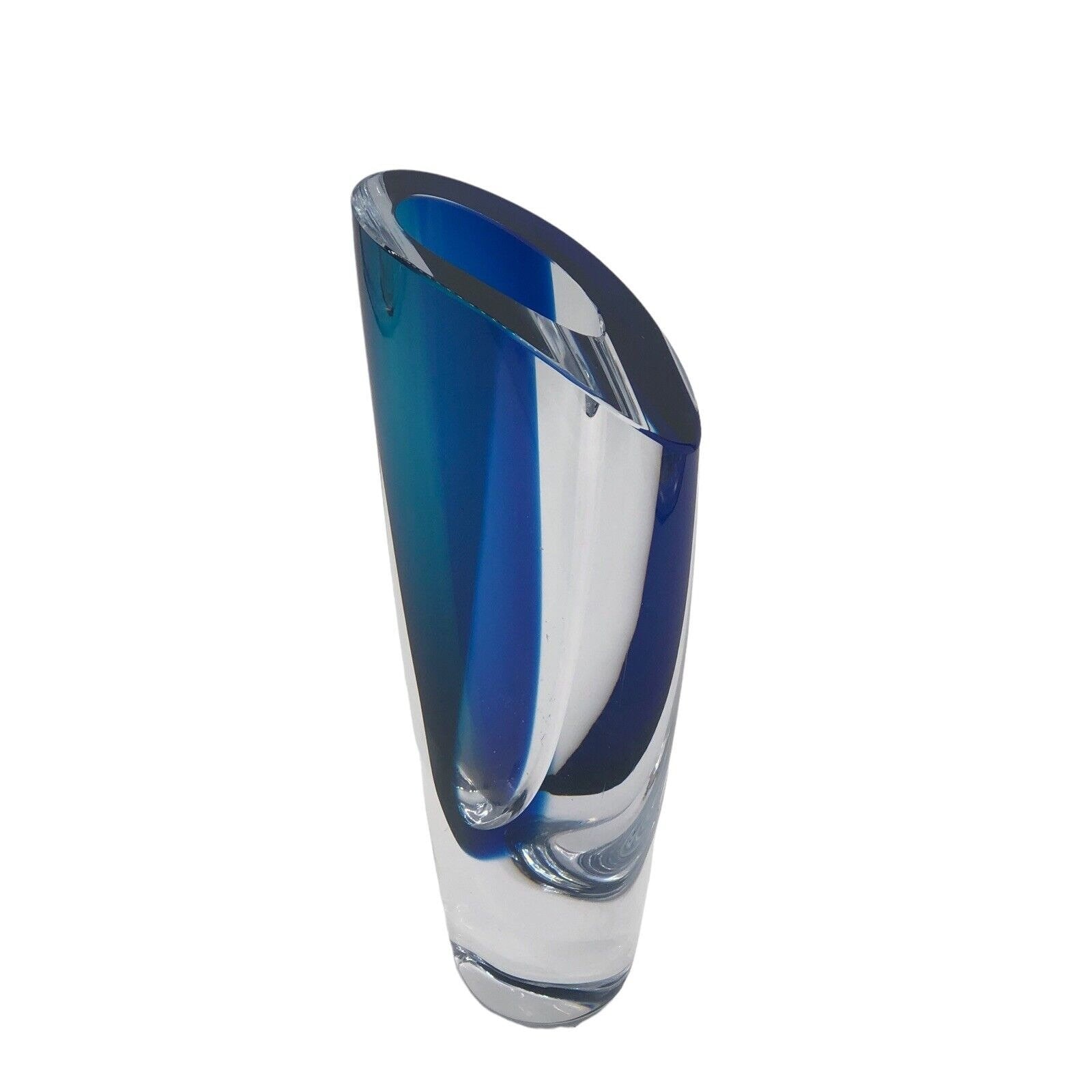 KOSTA BODA Signed Goran Warff Clear and Blue Art Glass Vase Sweden - Etsy