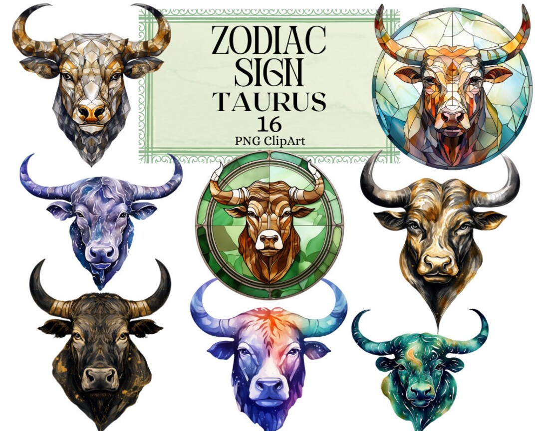 Zodiac Signs Clipart, Horoscope Taurus Star Sign, Esoterical Clipart ...