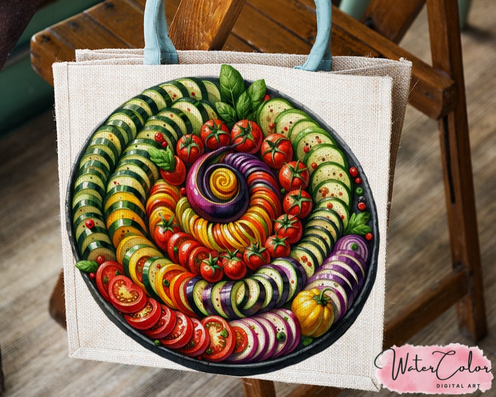 Watercolor French Food Bundle Clipart, French Gourmet Dish Ratatouille ...