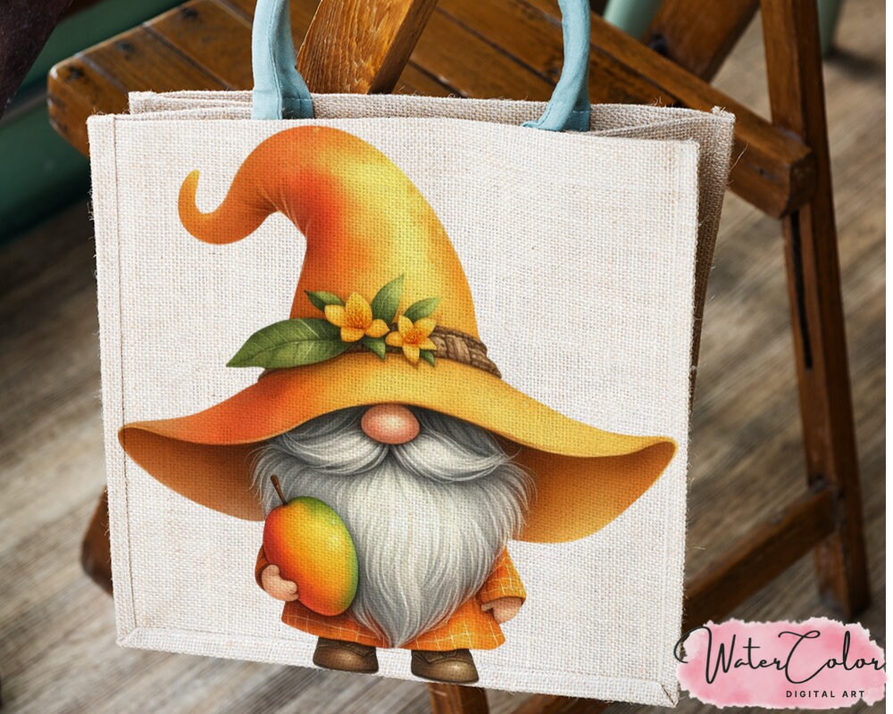 Watercolor Fruit Gnomes Clipart Collection, Colorful Fruits Gnome ...