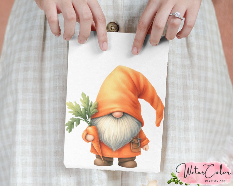 Watercolor Veggie Gnomes Clipart, Healthy Vegetables Fresh Greens Gnome ...