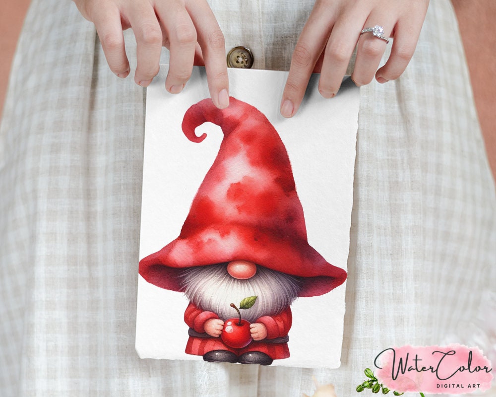 Watercolor Fruit Gnomes Clipart Collection, Colorful Fruits Gnome ...
