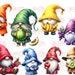 Watercolor Fruit Gnomes Clipart Collection, Colorful Fruits Gnome ...