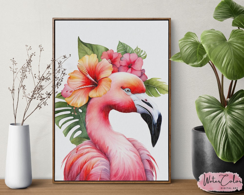 Flamingo Clipart Watercolor Pink Flamingos Summer Clip Art - Etsy