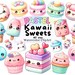 Watercolor Kawaii Sweets Clipart Bundle, Colorful Macarons Cupcakes ...