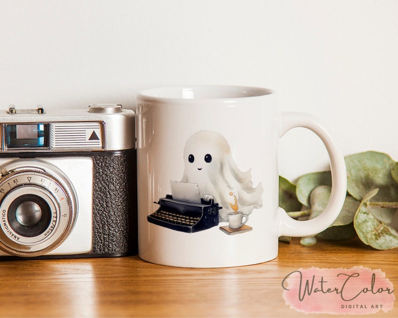Cute Ghost Clipart, Tiny Ghosts Shadow Spooky Season, Scary Watercolor ...