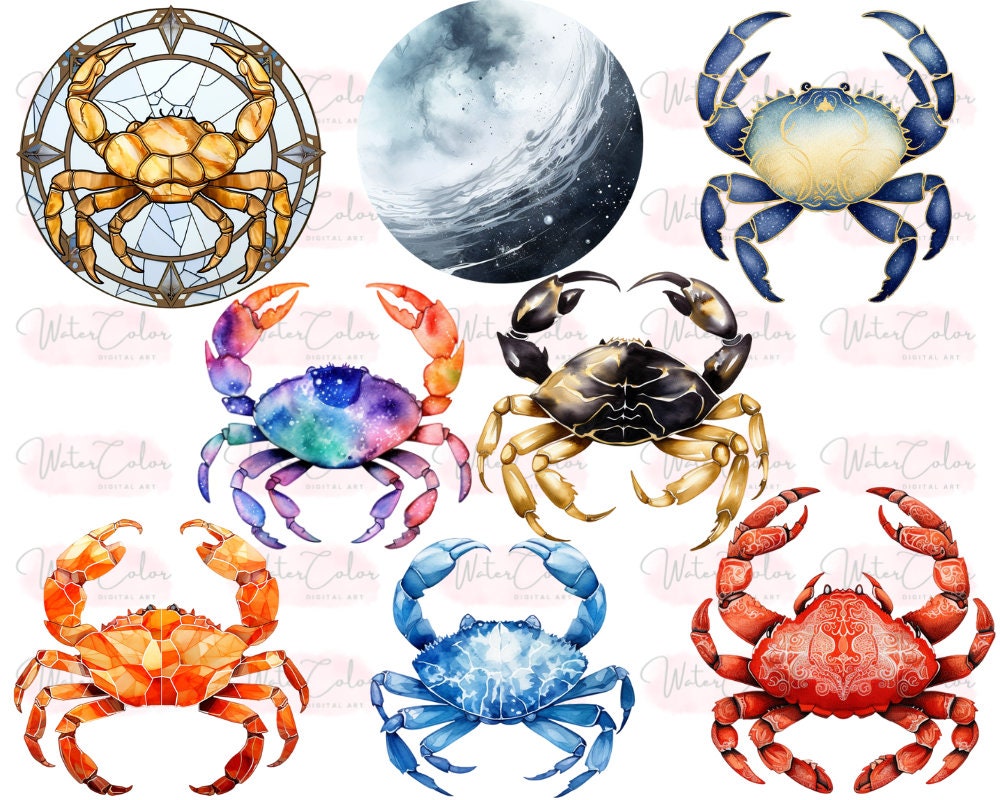 Zodiac Signs Clipart, Horoscope Cancer Star Sign, Esoterical Clipart ...
