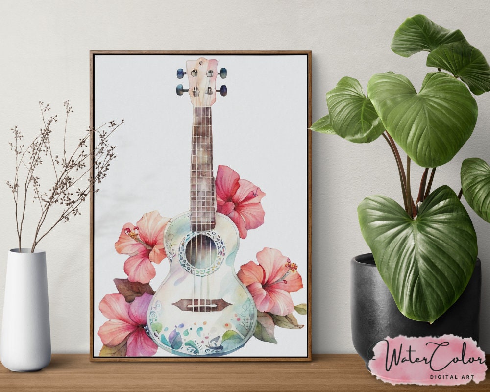 Hawaii Watercolor Clipart, Summer Tropical Palm Leave Hawaiian Clip Art ...