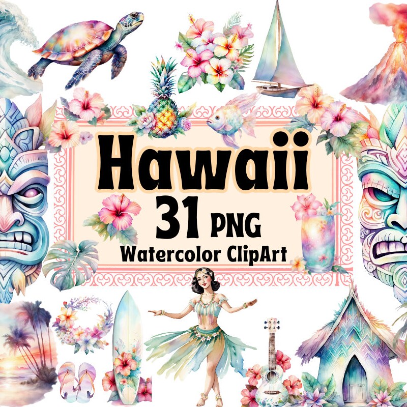 Luau Clipart - Etsy