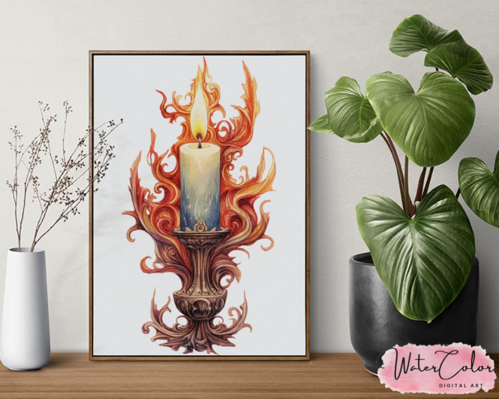 Elemental Witches Clipart Watercolor Elements Fire Water Earth Air ...