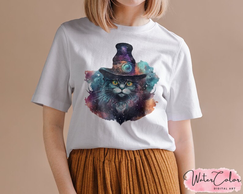 Celestial Moon Witch Clipart Watercolor Galaxy Witch Magic Spell PNG ...