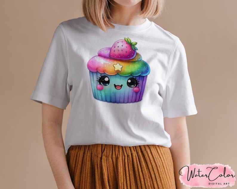 Watercolor Kawaii Rainbow Sweets Clipart Bundle, Colorful Macaron ...