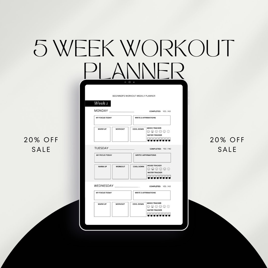 5 Week Workout Planner for Digital and Print. Template Included! - Etsy