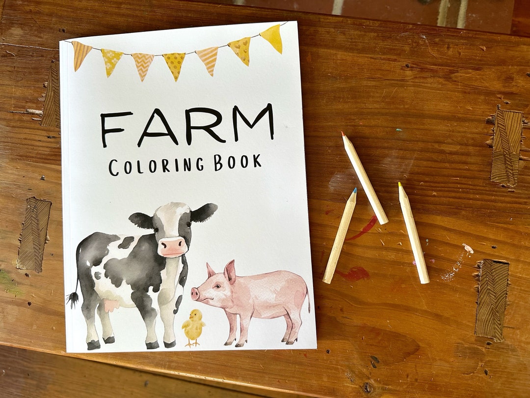 Farm Coloring Book, Farm Animal Children’s Coloring Book, Agriculture ...