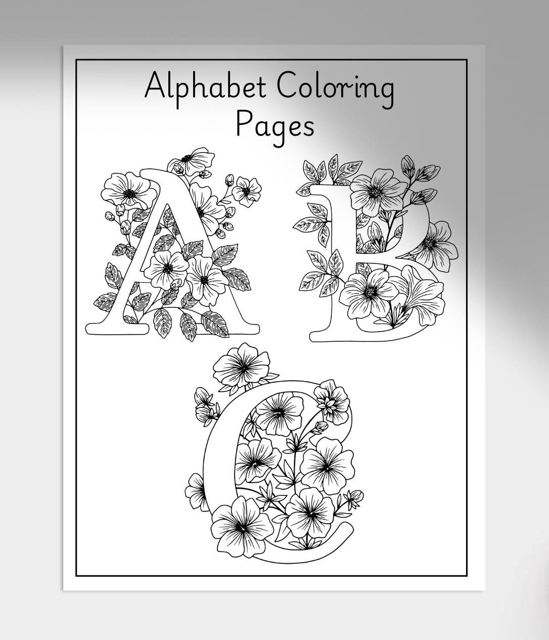 Coloring Pages Alphabet | A–Z Printable Worksheets | Black & White ...
