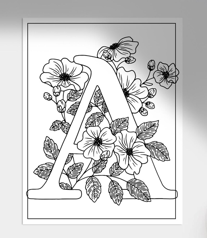 Coloring Pages Alphabet | A–Z Printable Worksheets | Black & White ...