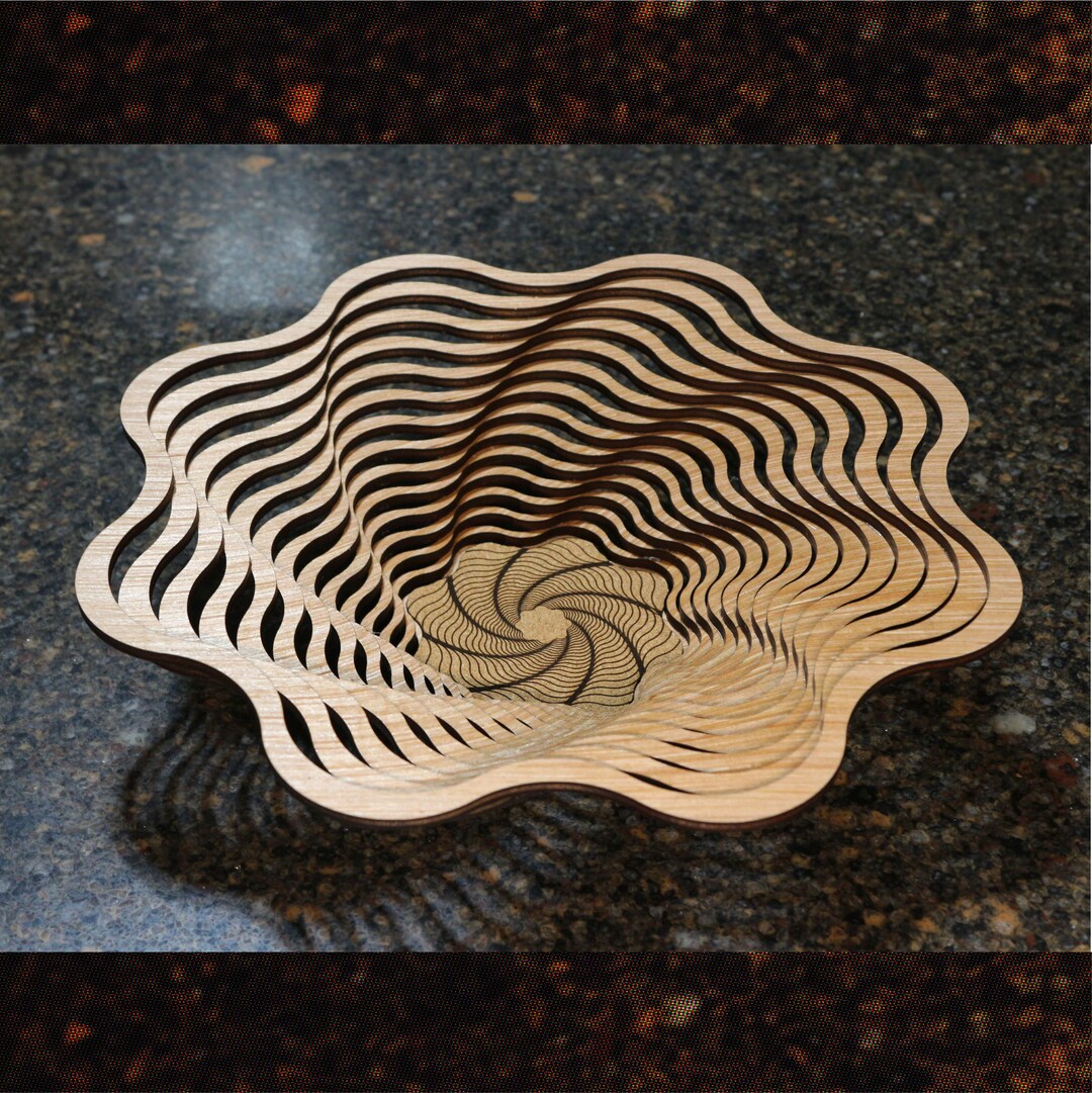 All-wood Bowl, Wave Pattern, Twist Style, Functional and Display Bowl ...