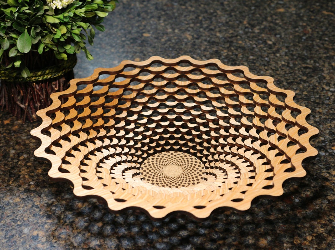 All-wood Bowl Weave Pattern Twist Style Display Bowl Glo - Etsy