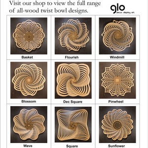 All-wood Bi-color Bowl, Square Pattern, Twist Style, Functional and ...
