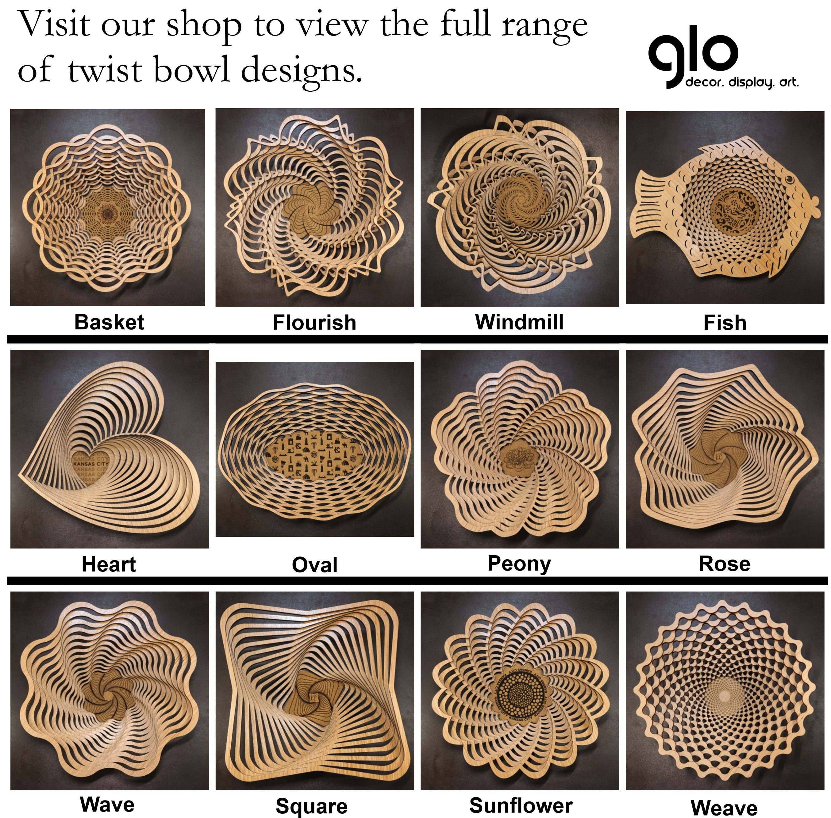 All-wood Bowl, Wave Pattern, Twist Style, Display Bowl, Glo Bowl, Home ...