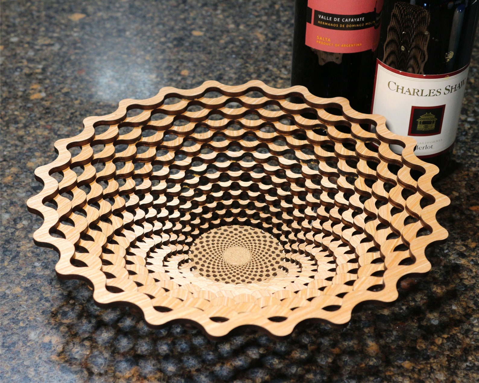 All-wood Bowl Weave Pattern Twist Style Display Bowl Glo - Etsy