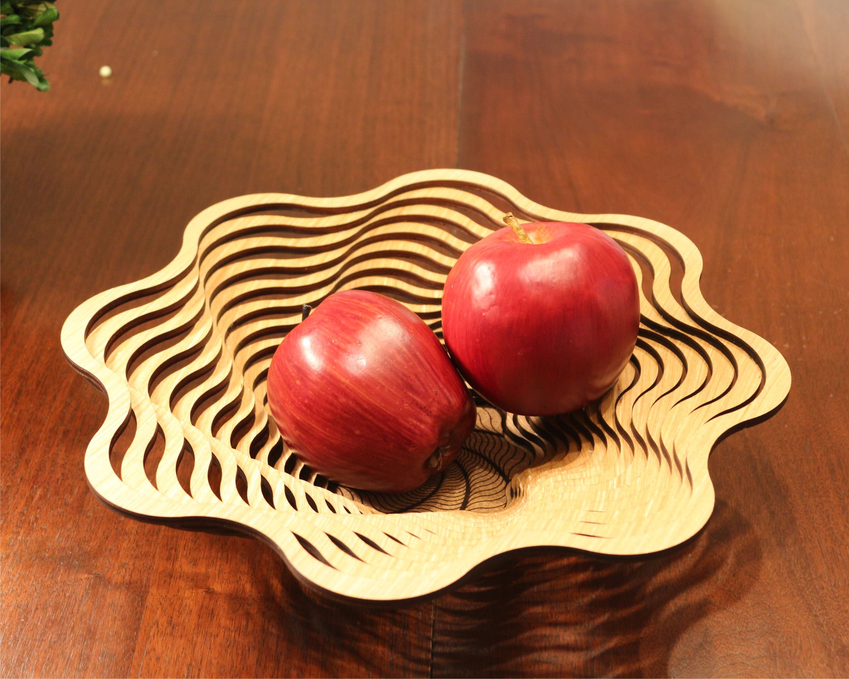 All-wood Bowl, Wave Pattern, Twist Style, Functional and Display Bowl ...