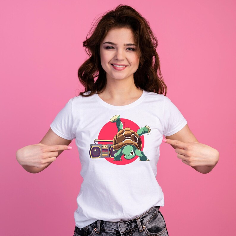 Turtle Doing Breakdance Printable High Quality Sublimation Illustration ...
