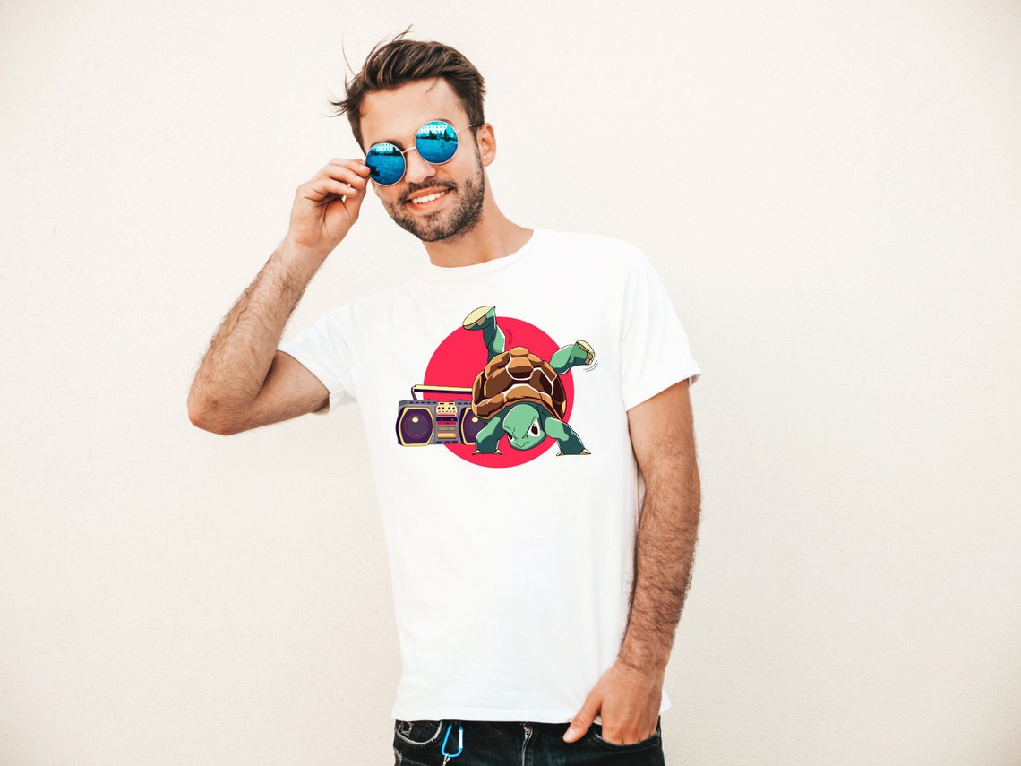 Turtle Doing Breakdance Printable High Quality Sublimation Illustration ...