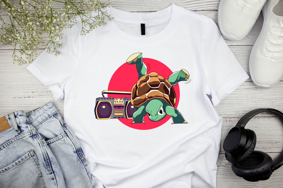 Turtle Doing Breakdance Printable High Quality Sublimation Illustration ...