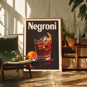 Mid-century Modern Negroni Print: Retro Italian Cocktail Bar Art - Etsy