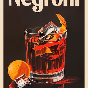 Mid-century Modern Negroni Print: Retro Italian Cocktail Bar Art - Etsy