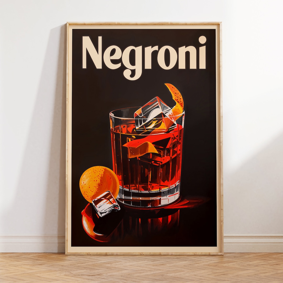 Mid-century Modern Negroni Print: Retro Italian Cocktail Bar Art - Etsy